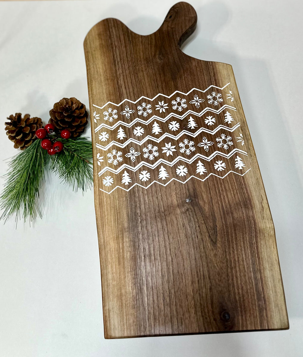 Carved Handle Sweater Epoxy Inlay Charcuterie (white) – Maple Works Designs