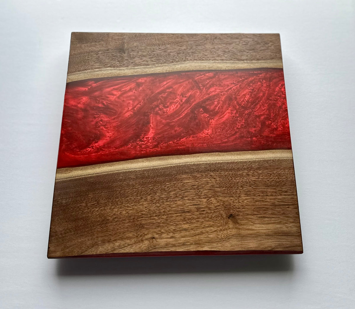 Walnut and Red Epoxy River Board – Maple Works Designs